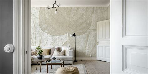 Neutral Leaf Pattern Wallpaper For Serene Rooms
