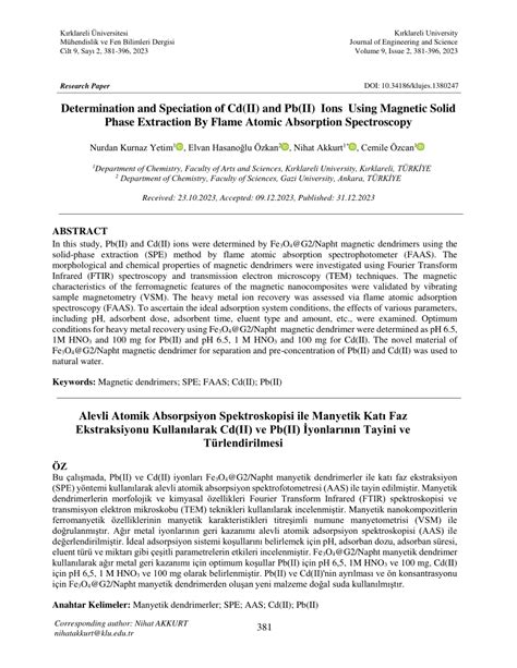 Pdf Determination And Speciation Of Cd Ii And Pb Ii Ions Using