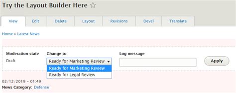 Drupal 8 Workflows Module For Content Moderation Drupal 8 Demo