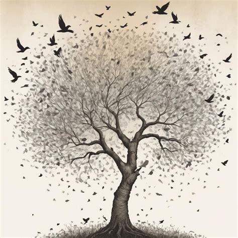 Seamless Cherry Trees Pattern Premium Ai Generated Image