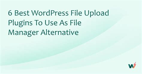 6 Best Wordpress File Upload Plugins To Use As File Manager Alternative Instawp