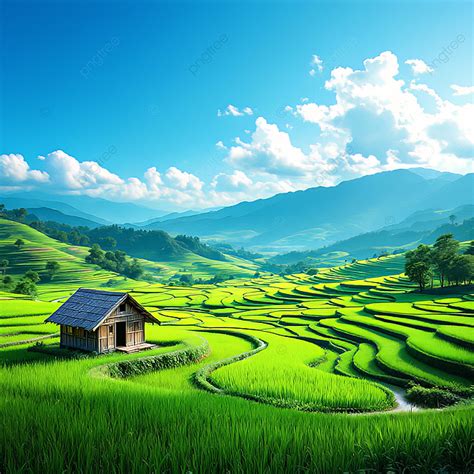 경치 좋은 계단식 논 풍경 계단식 논 초록 들판 산 배경 일러스트 및 사진 무료 다운로드 Pngtree