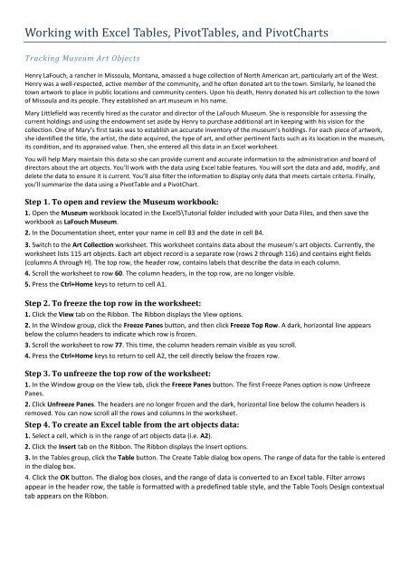 working with excel tables pivottables and pivotcharts