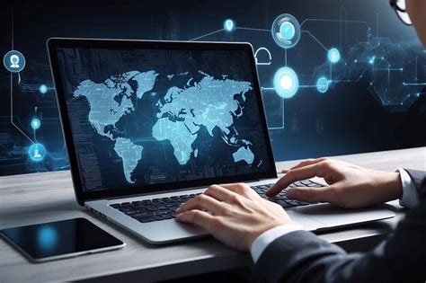 Network Security System Personal Data Information On Laptopinformation And Cyber Security