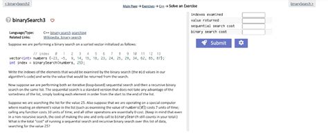 Solved Languagetype C Binary Search Searching Related