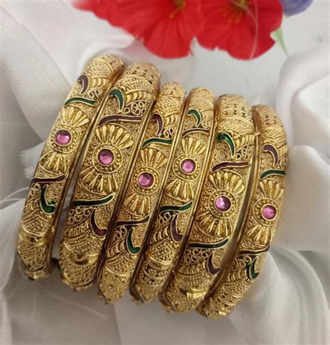 Indian Gold Bangles Set Of 6