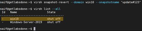 How To Take VM Snapshots In KVM GetLabsDone