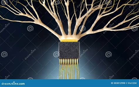 Neurons Connected To Microchip Neuromorphic Computing Generative Ai