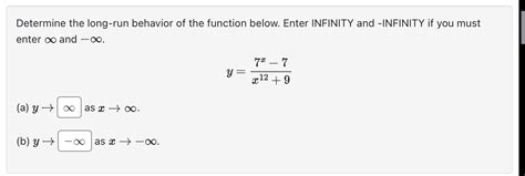 Solved Determine The Long Run Behavior Of The Function