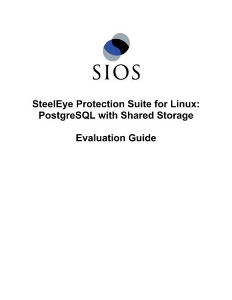 Postgresql Cluster With Shared Storage Iscsi Sios