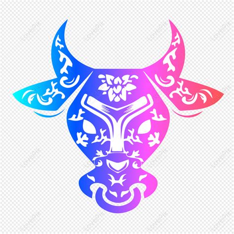 크리 에이 티브 다채로운 황소 머리 그림 Png 일러스트 무료 다운로드 Lovepik