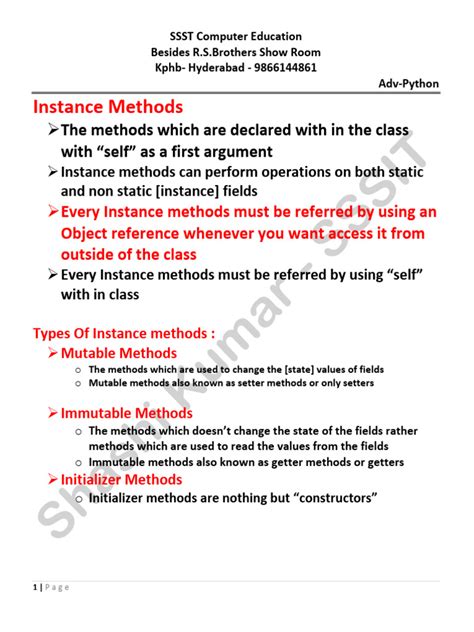 Instancemethods Adv Pdf