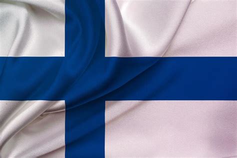 핀란드의 국기 흔들며 핀란드 국기의 3d 그림 프리미엄 사진
