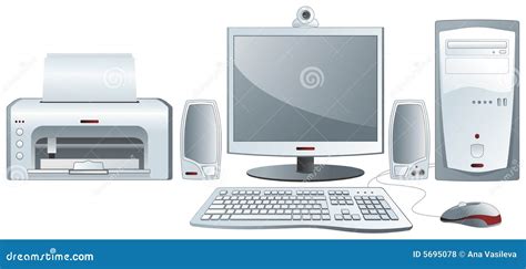 Desktop Computer Configuration Stock Vector Illustration Of Gray