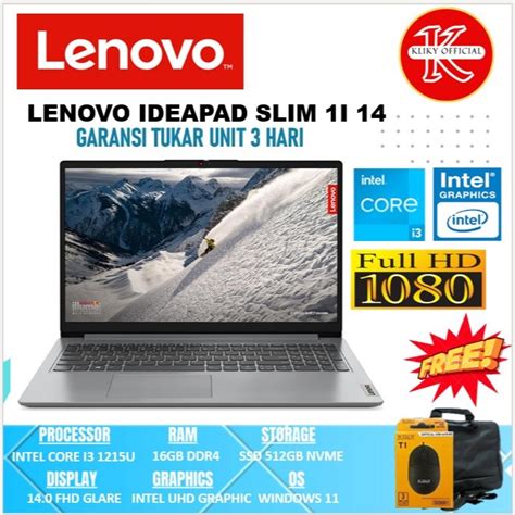Jual Laptop Ringan Lenovo Ideapad Slim Intel Core I U Ram Gb Ssd Gb Fhd Grey New