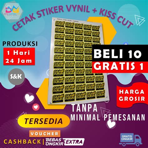 Jual Cetak Stiker Label Produk Khusus Ukuran Kecil A3 Print Cut