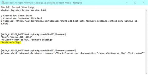 Add Boot To Uefi Firmware Settings Context Menu In Windows 10 Tutorials