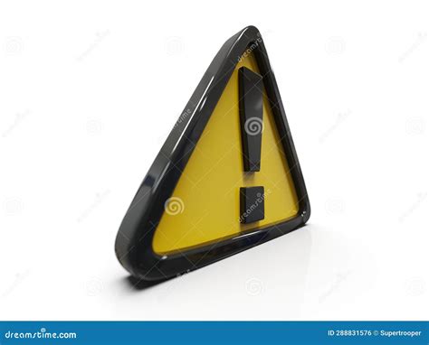 Yellow TriangleÂ Warning 3d Sign with Exclamation Mark Stock Illustration Illustration of safe