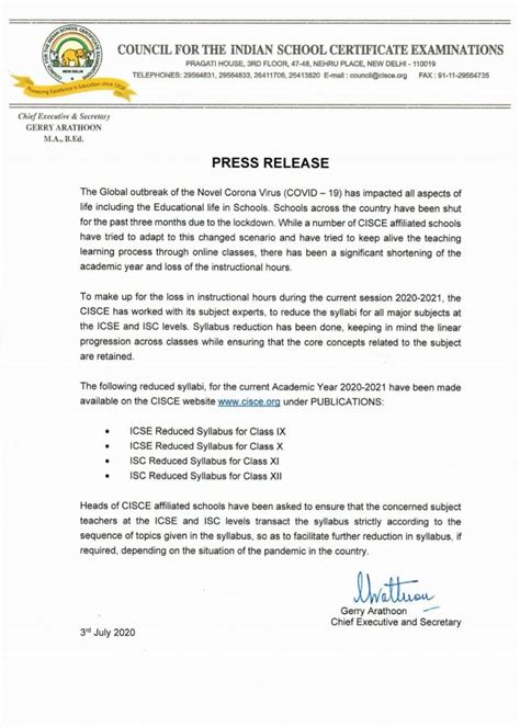 ICSE ISC Board Exams Syllabus Reduced By Check Details Here