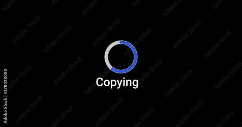 copying progress bar circle computer screen animation loop isolated on