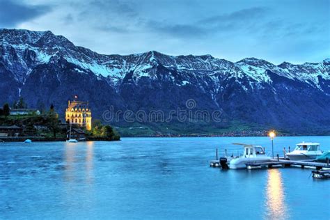 Iseltwald On Brienzersee Lake Switzerland Stock Image Image Of