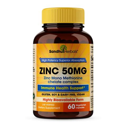 Zinc 50 Mg Capsules 60 Ct Sandhuherbals