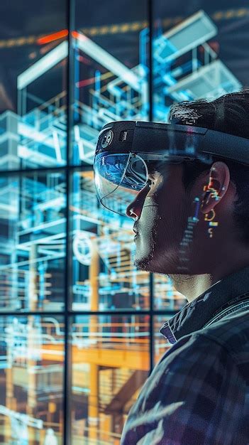 Engineer Using Augmented Reality In Mixed Reality Integration Premium Ai Generated Image