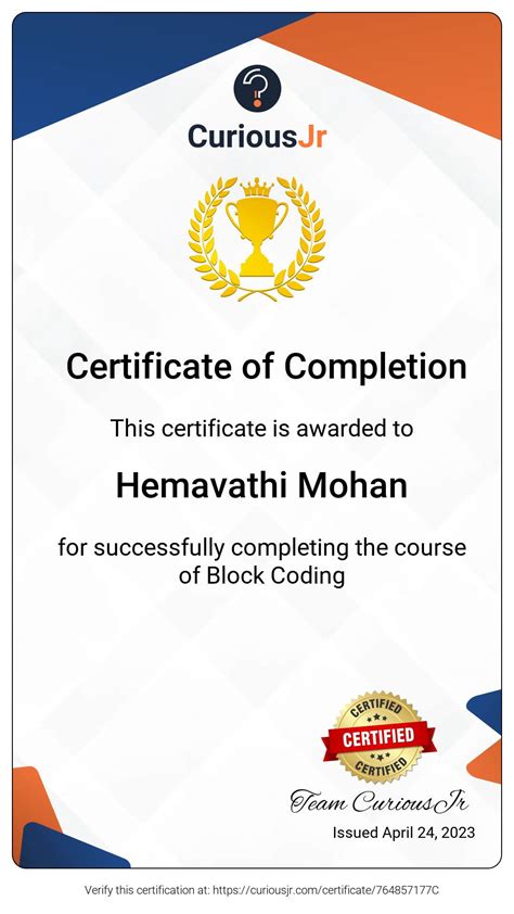 Hemavathi Mohan On Linkedin Successfully Completed The Block Coding Course