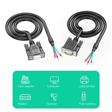 Fast Speed Db9pin Rs232 To Rs485 Male Female Serial Port Cable Bare Wire Open End With Shielded