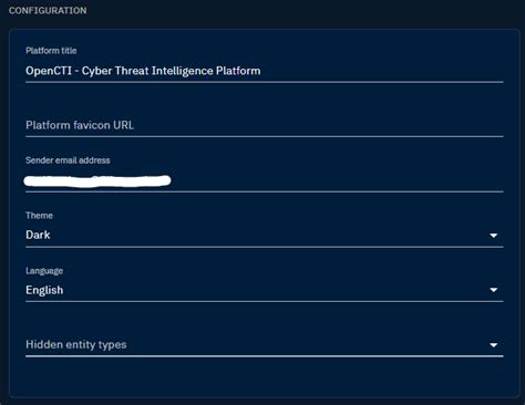 Parameters OpenCTI Documentation