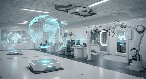 Futuristic Lab Showcases Holographic Earth Data With Advanced Robotics