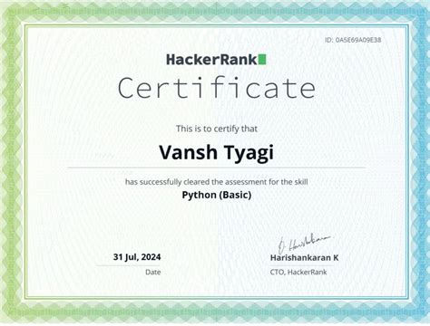 Vansh Tyagi On Linkedin Python Programming Certification