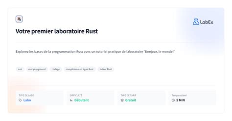 Apprenez La Programmation Rust Avec Le Laboratoire Bonjour Le Monde