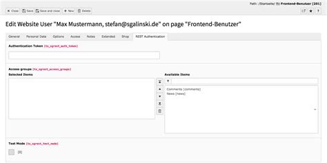 Typo3 Frontend User Module Sgalinski