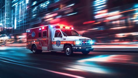 Emergency Response A Photorealistic Depiction Of An Ambulance Racing