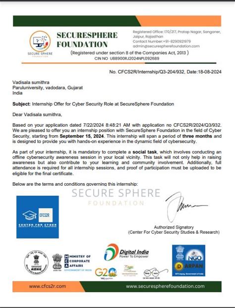 Vadisala Sumithra On Linkedin Cybersecurity Internship Learningjourney