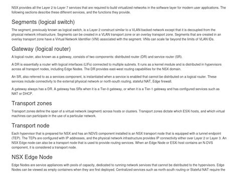 Nsx Network Services Architecture Guide—vmware Cloud Foundation 5 1 On Vxrail Dell
