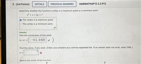 Solved Determine Whether The Function S Vertex Is A Maximum Chegg