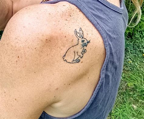 Follow The White Rabbit Tattoo If You Go Chasing Rabbits 🐇