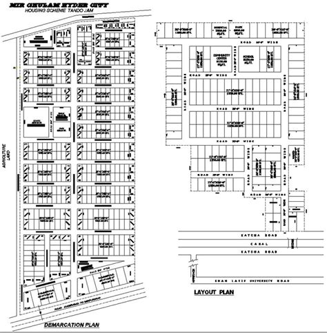 Residential Plotting Scheme Detailed Layouts Design Autocad Dwg Autocad Layout Design Layout