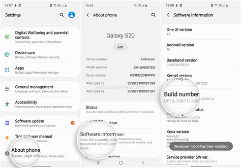 Enable Developer Options And Usb Debugging On Galaxy S20 S20 And S20 Ultra