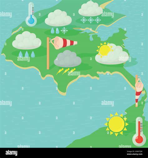 Weather Symbols Concept Map Cartoon Style Stock Vector Image Art Alamy
