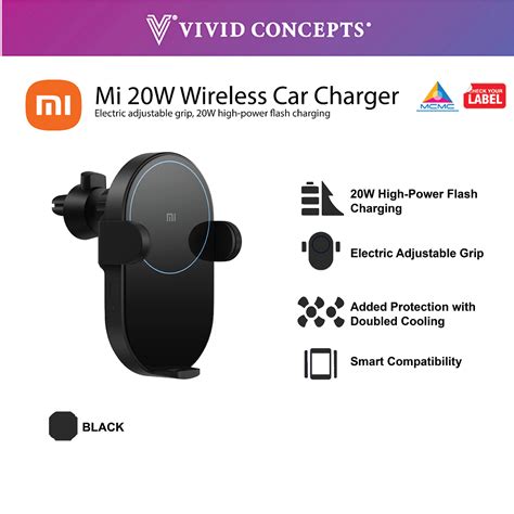 Xiaomi Mi W Wireless Car Charger Electric Adjustable Grip W High Power Flash Charging