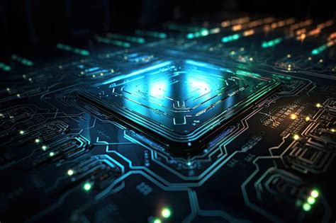 Premium Ai Image 3d Rendering Of Cpu With A Circuit Board On Dark Background Technology
