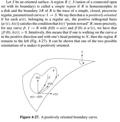 differential geometry orientation of a simple closed piecewise