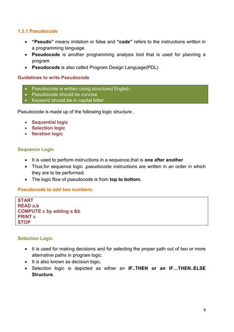 Unit 1 Problem Solving With Algorithm Pdf