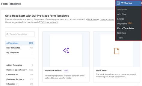 How To Use Form Templates In Wpforms