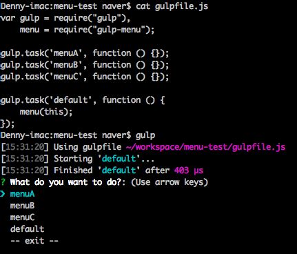 GitHub Iamdenny Gulp Menu Useful Menu Interface For Listing Executing Your Configured Tasks