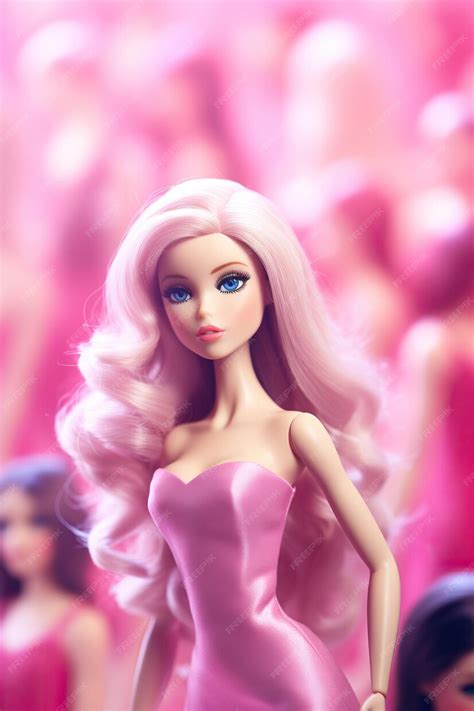 Premium Ai Image A Barbie Doll With Pink Hair And Pink Hair