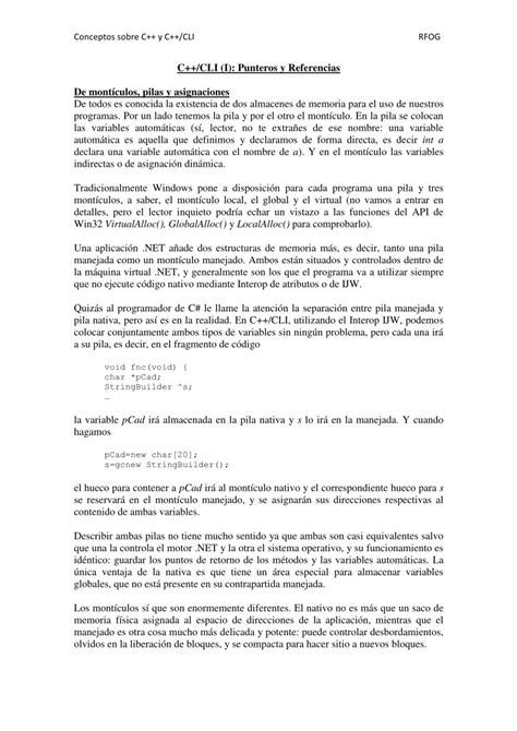 Pdf De Programación Ccli I Punteros Y Referencias
